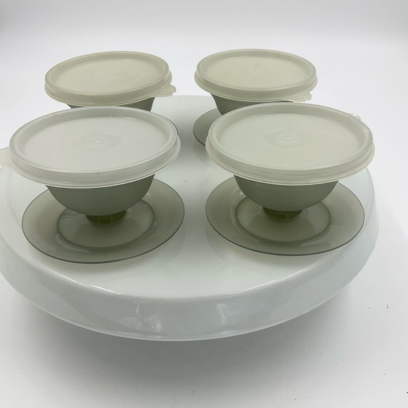 Tupperware | Kitchen | Four Tupperware Dessert Cups With Lids Smoke ...